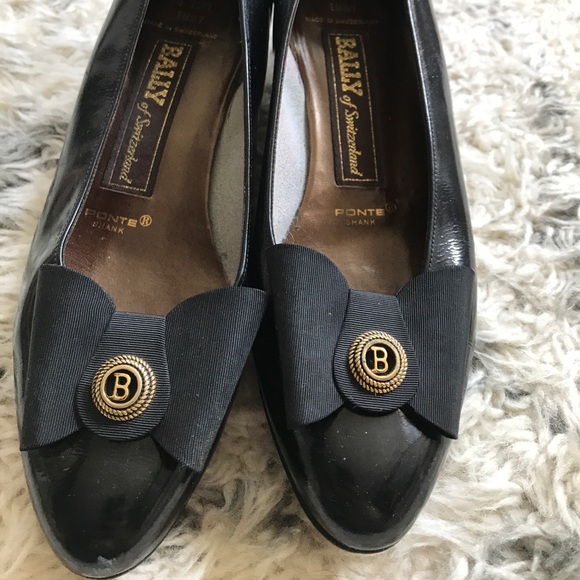 Bally | Shoes | Vintage Bally Heeled Ballet Shoes With Bow | Poshmark